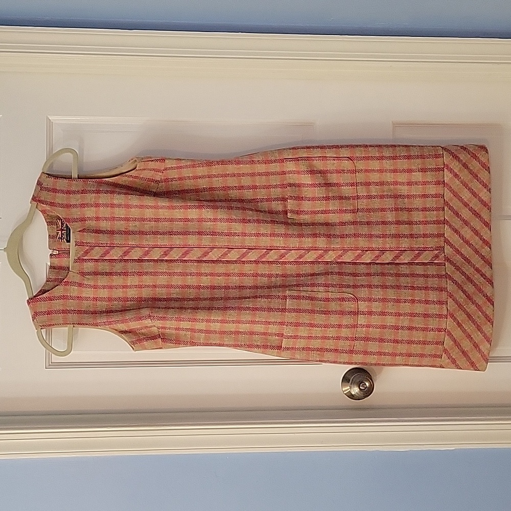 Boden British Tweed By Moon Plaid Sleeveless Dress Gem